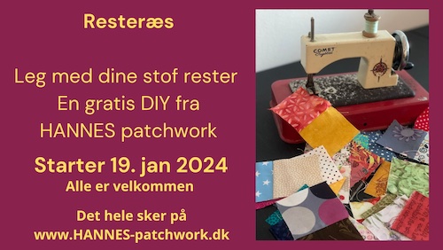 HANNES patchwork resteræs - gratis DIY 2024 👍En gratis vejleding i et smukt reste tæppe